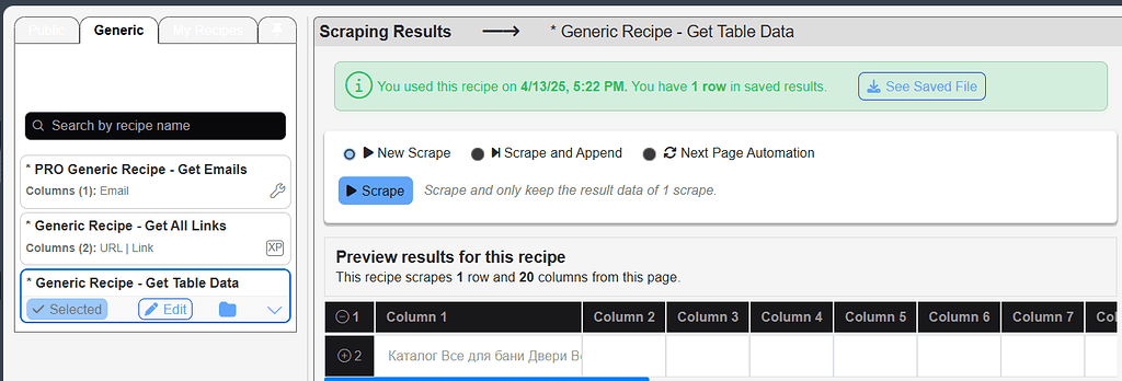 Using Generic type - Get Table Data - Data Miner User Forum